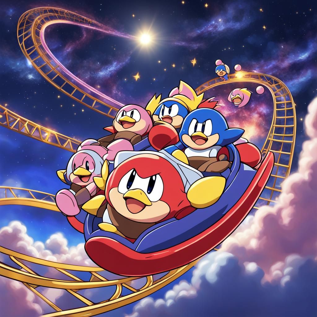 Penguin Comet Coaster - AI Generated Artwork - NightCafe Creator