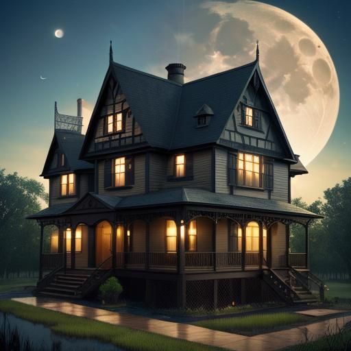 Richie Rich chimney sweep on the roof of a gothic victorian house ...