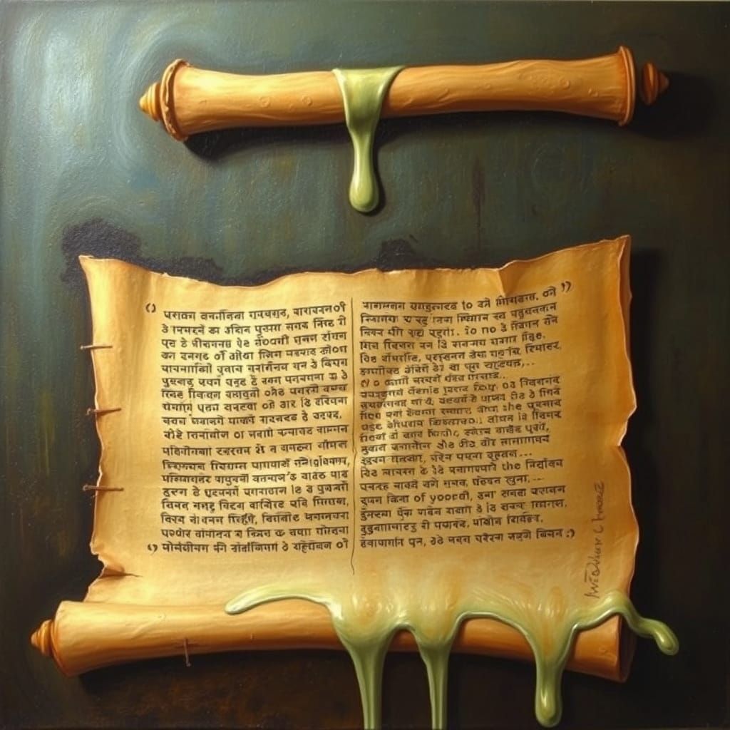 Ancient Runic Scroll Revealed in a Dreamlike Medie... - AI Art