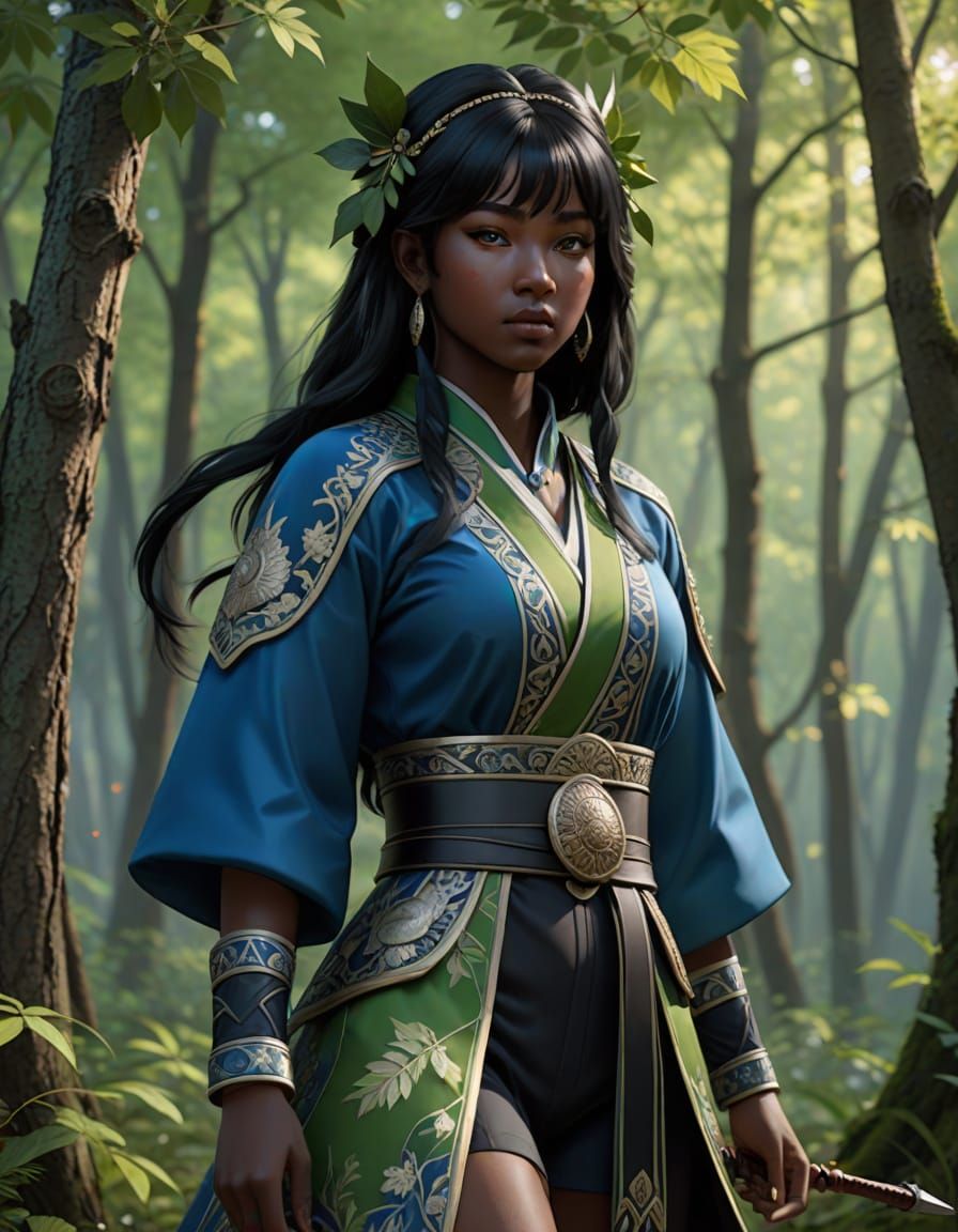Princess of the forest - Mongolian Princess in Lush Forest