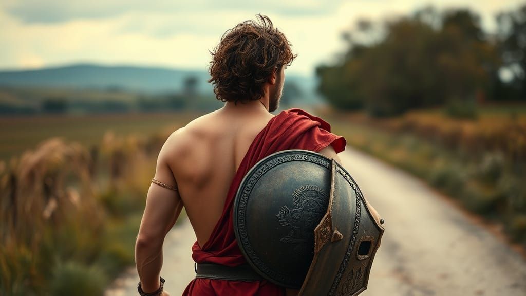 Roman soldier coming back home - Ancient Roman Soldier Walki...