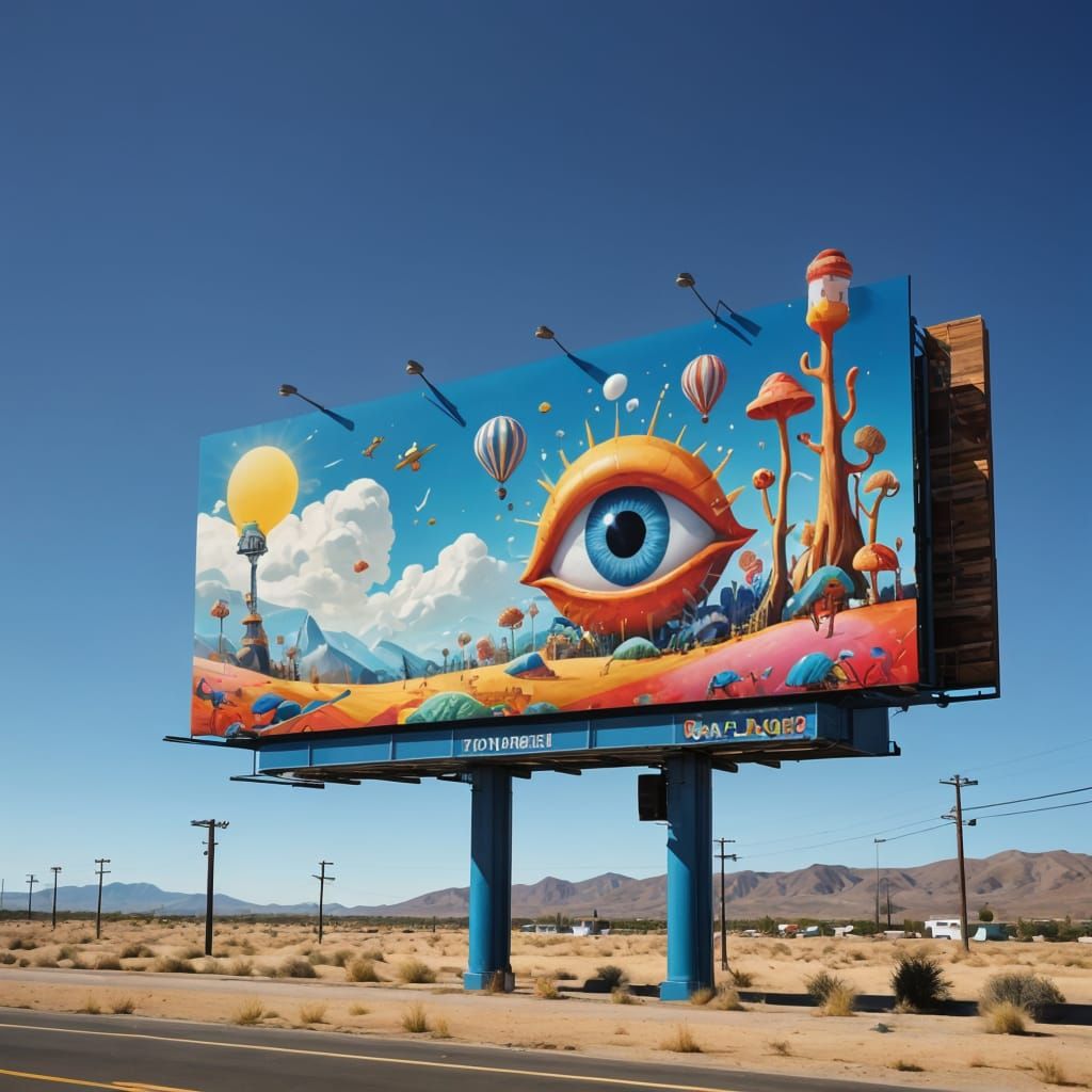 Silly Billboard - A Whimsical Billboard in a Quirky Art Styl...