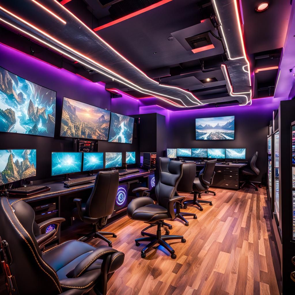 Massive NC DC gaming Center with bright highly detailed elaborate ...