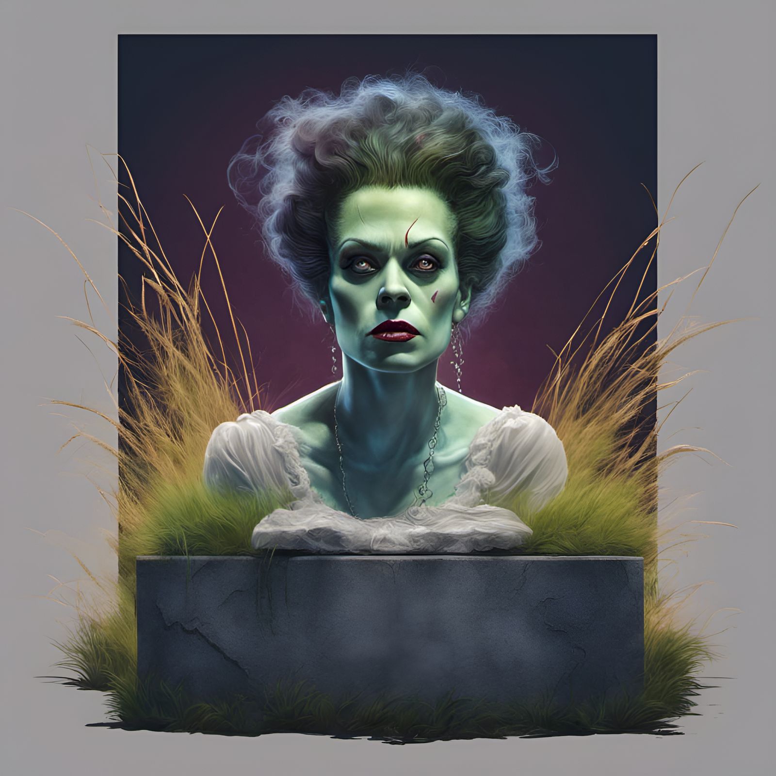 Bride Of Frankenstein 001 - AI Generated Artwork - NightCafe Creator