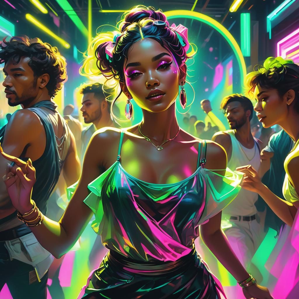 Neon Rave - AI Generated Artwork - NightCafe Creator