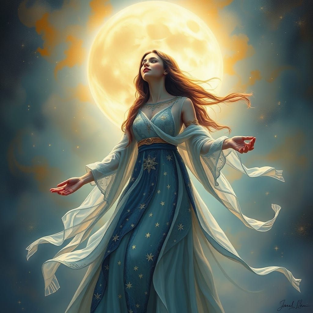 Goddess Luna happy - Goddess Luna Radiates Serenity in Drea...