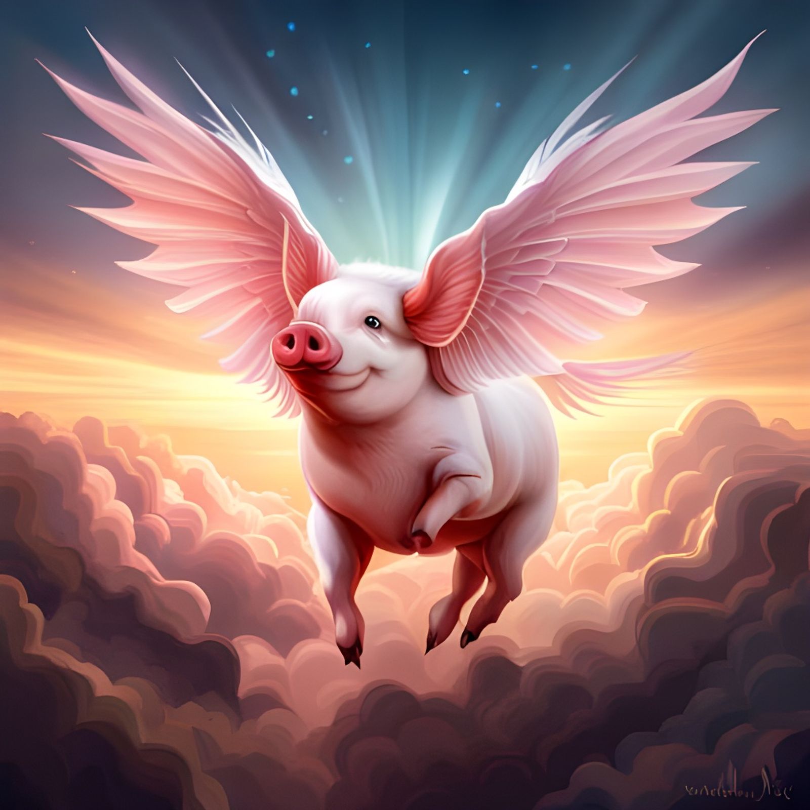 when pigs fly 𓆩🐽𓆪 - AI Generated Artwork - NightCafe Creator
