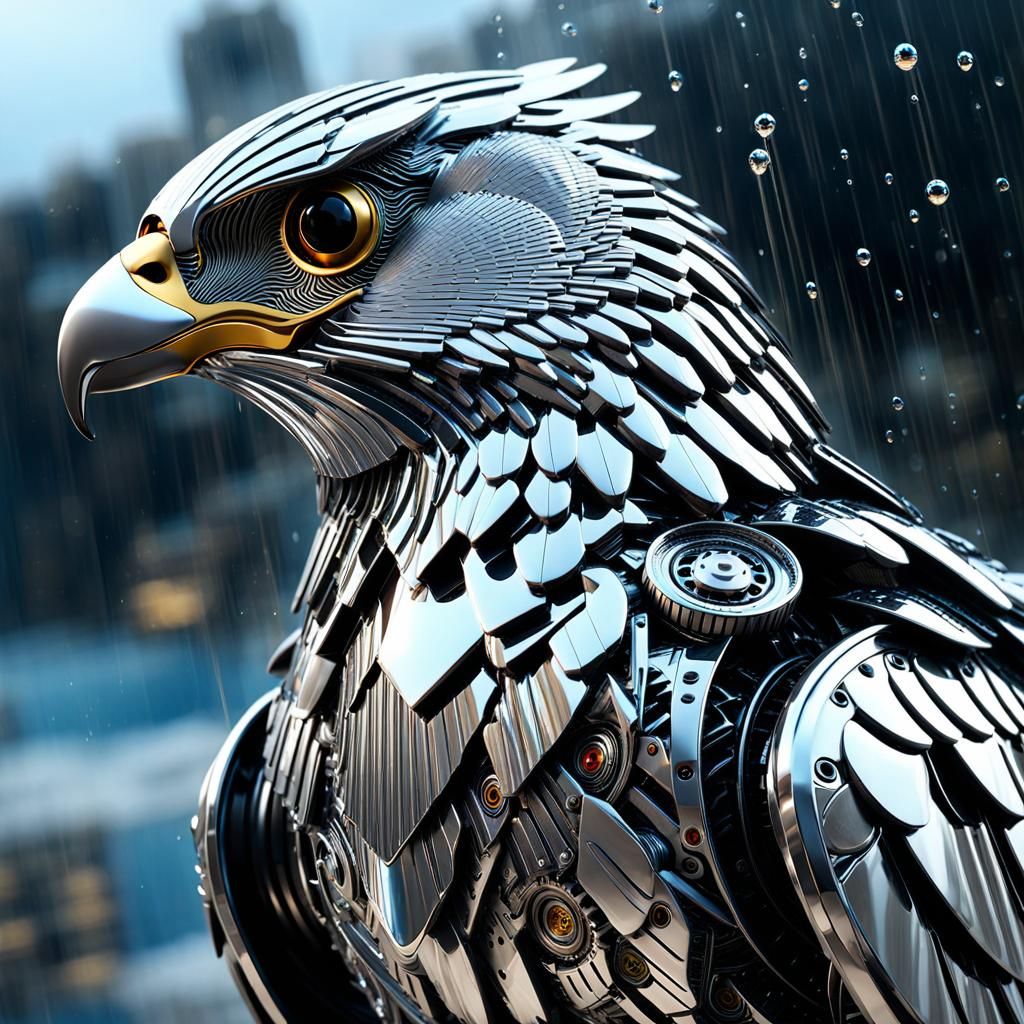 Robotic Falcon - AI Generated Artwork - NightCafe Creator