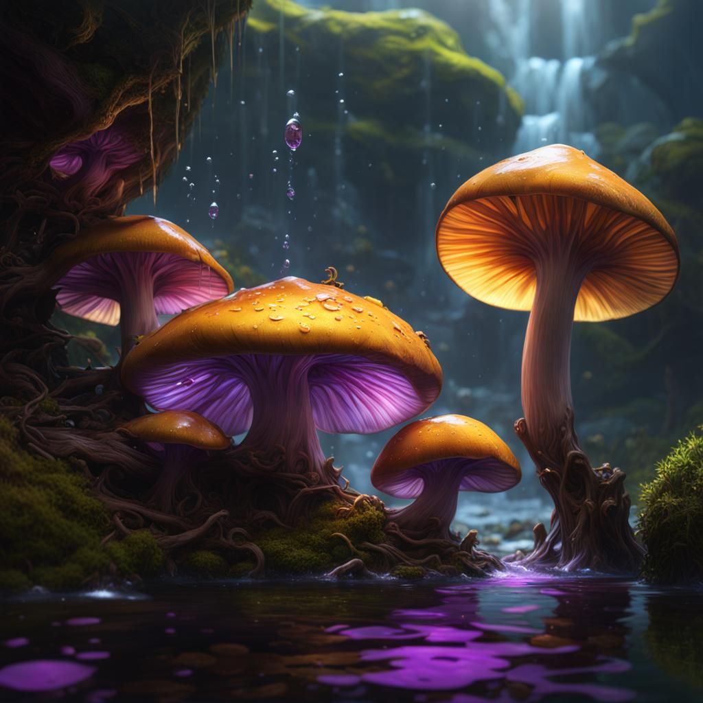 funghi with water - AI Generated Artwork - NightCafe Creator