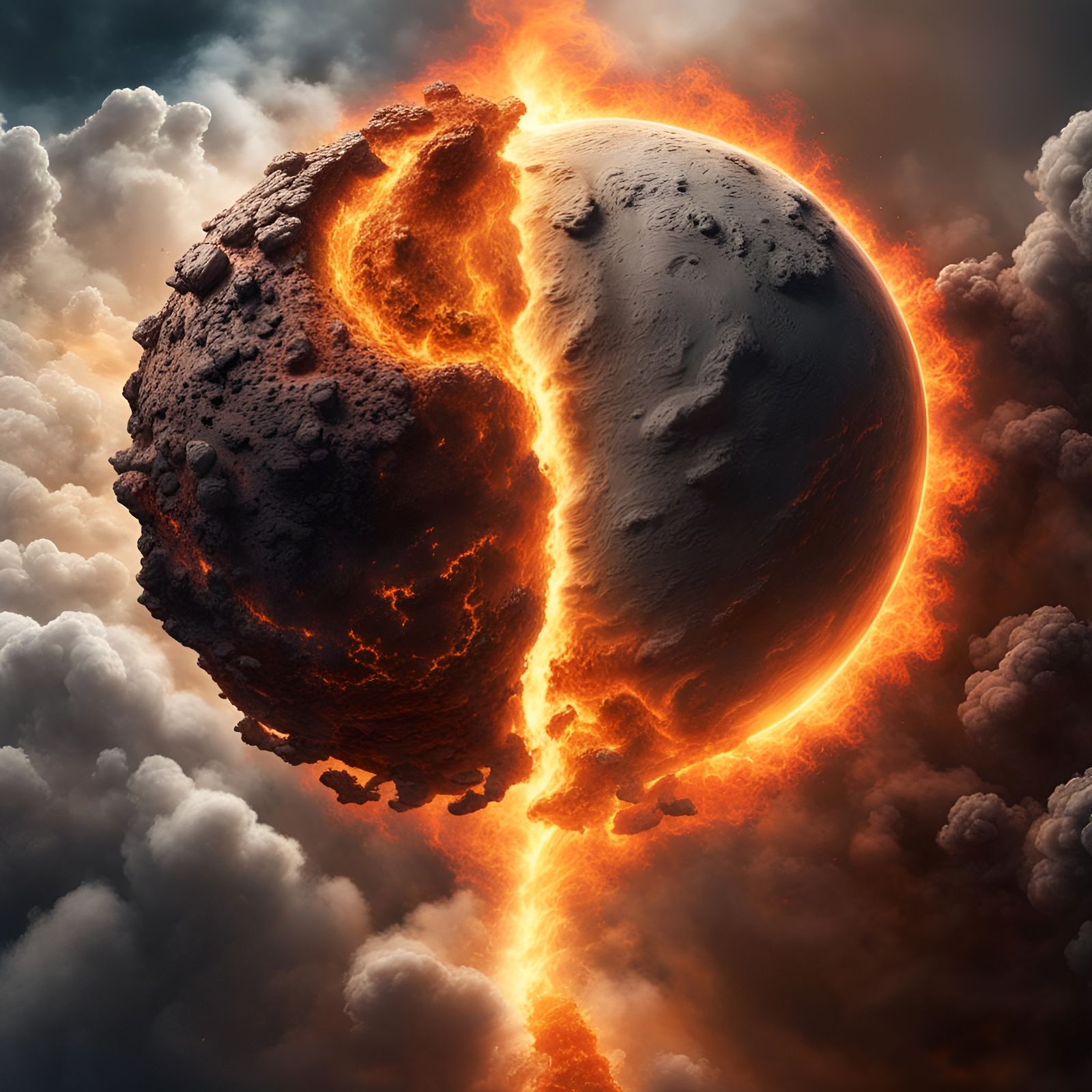 Moon Exploding - AI Generated Artwork - NightCafe Creator