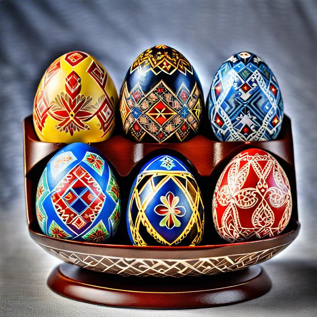 Geometric Symbols on Pysanka - AI Generated Artwork - NightCafe Creator