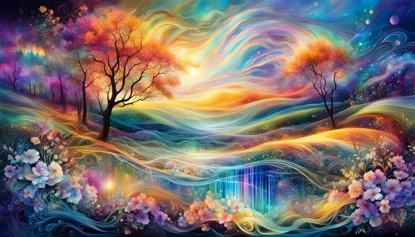 Reflected Colorful Land - AI Generated Artwork - NightCafe Creator