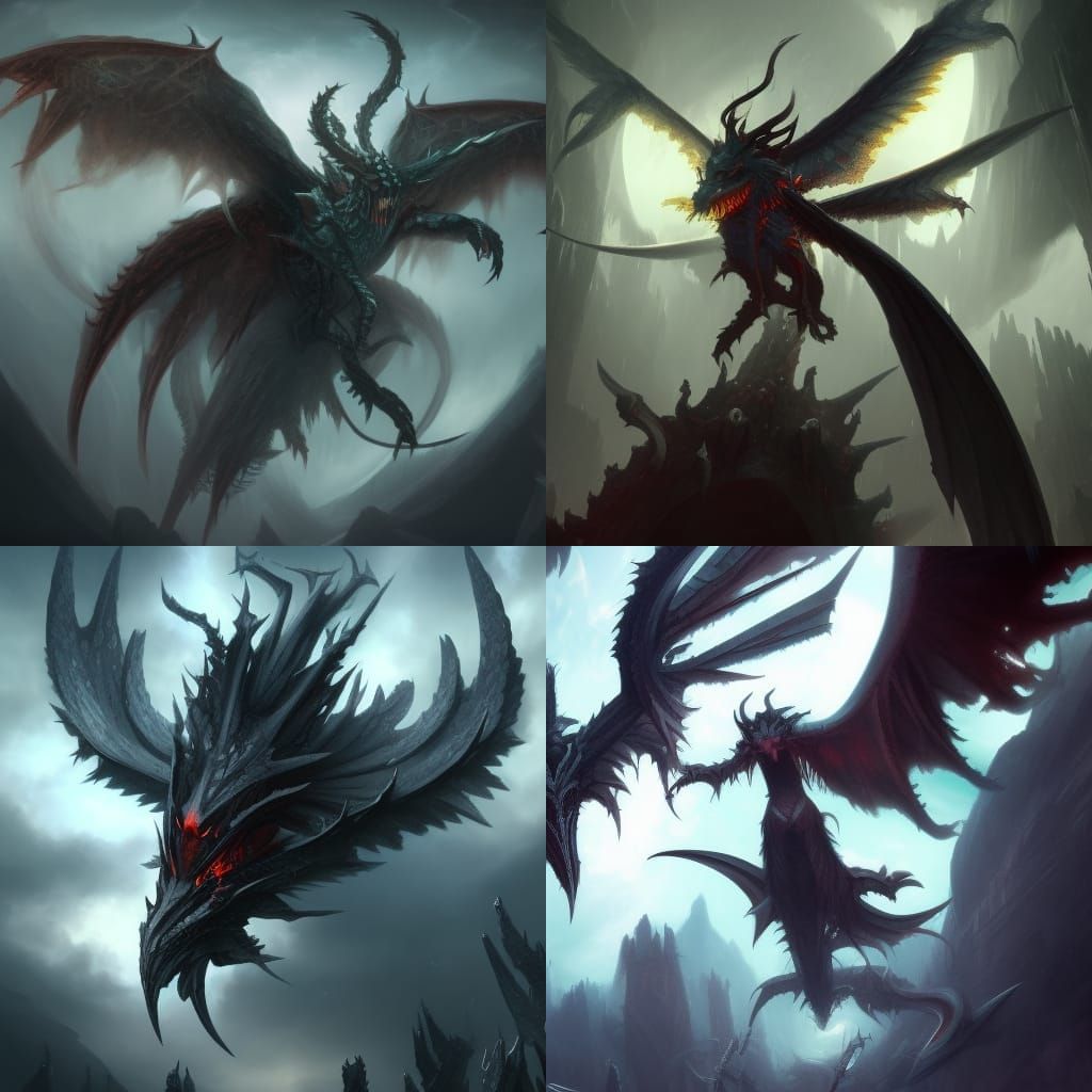 Seraphim dragon with many horns - AI Generated Artwork - NightCafe Creator