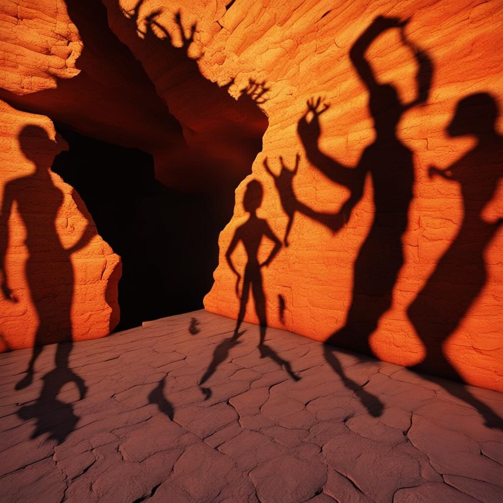 shadows on rock wall. - AI Generated Artwork - NightCafe Creator