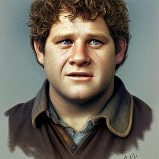 Samwise Gamgee; 3d render, 3d shading, by artist "Dan LuVisi",by artist ...