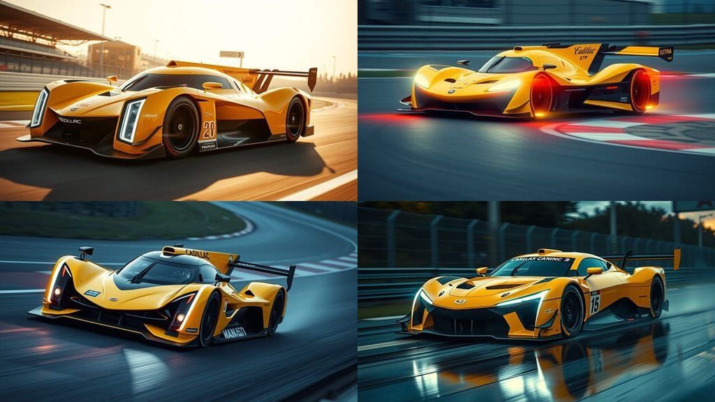 Sleek 2030 Cadillac GTP Hypercar with Lazer LEDs o... - AI Art