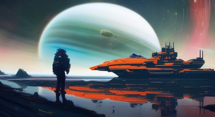 Saturnian Background - AI Generated Artwork - NightCafe Creator