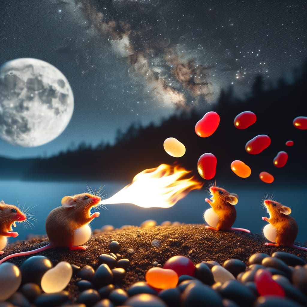 Under a Full Moon, Mice Barf Fire - AI Generated Artwork - NightCafe ...
