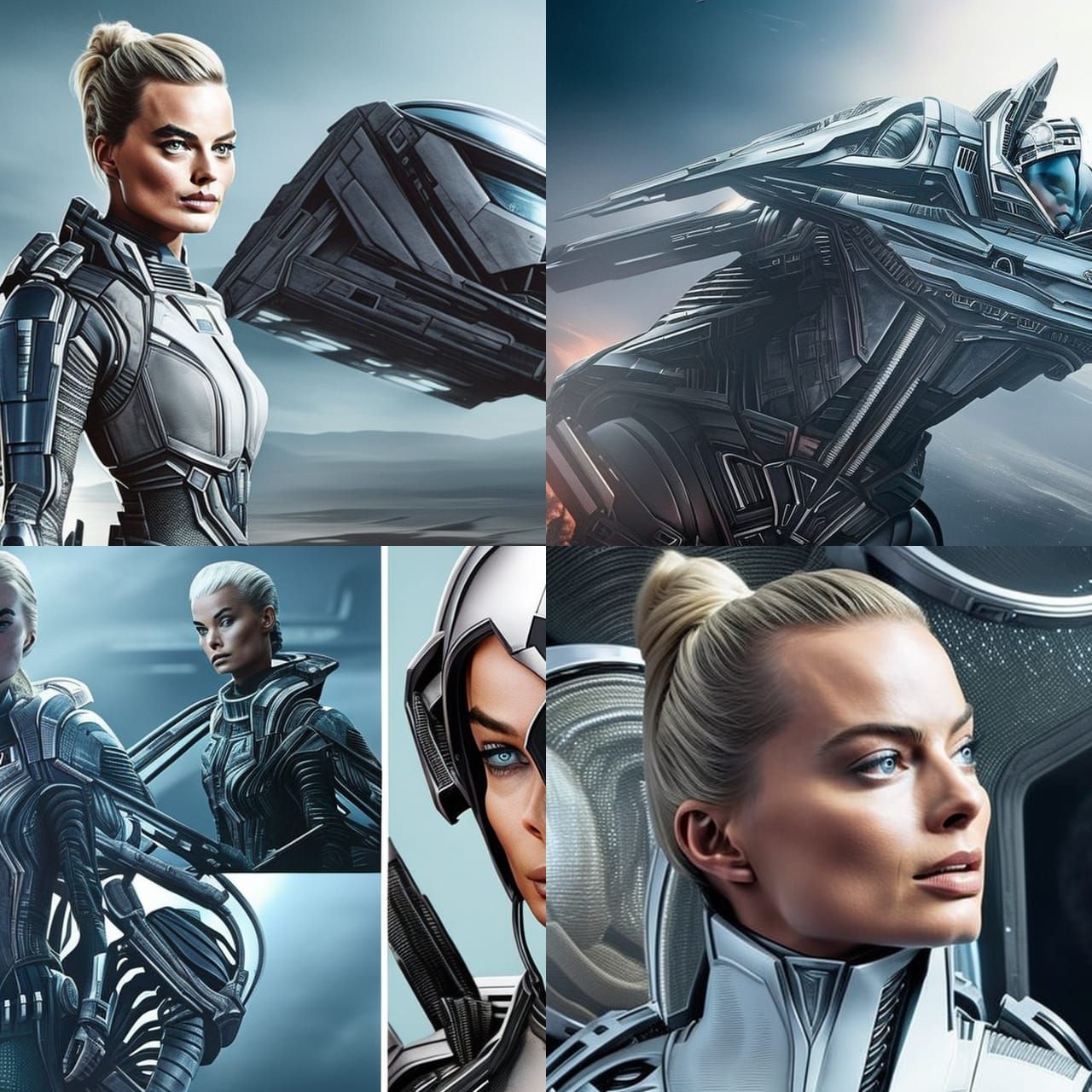 Margot Robbie, Alien, space, Hyperdetailed, Mech, - AI Generated Artwork - NightCafe Creator
