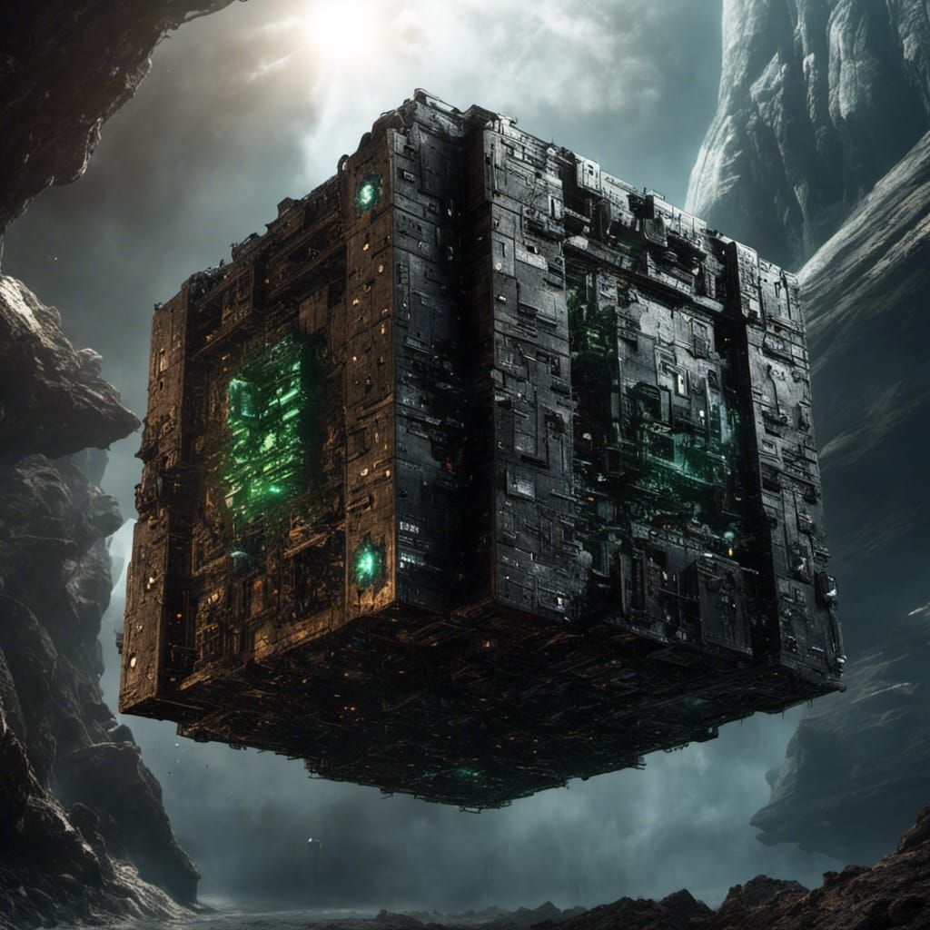 The Star Trek's Borg cube arrives at planet earth - AI Generated ...