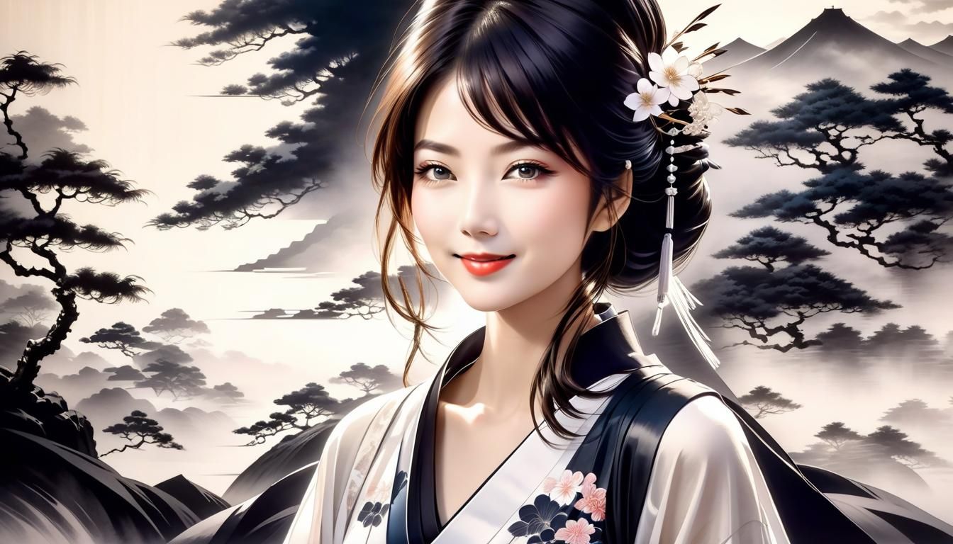Asian Woman Portrait - AI Generated Artwork - NightCafe Creator