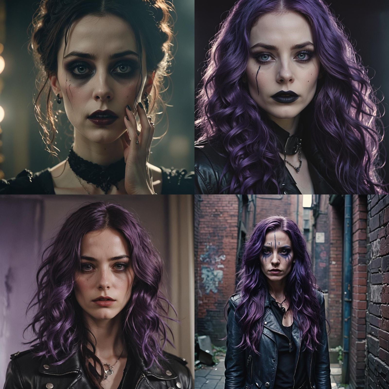 Adult Effy from skins - Gothic Woman in Leather Attire