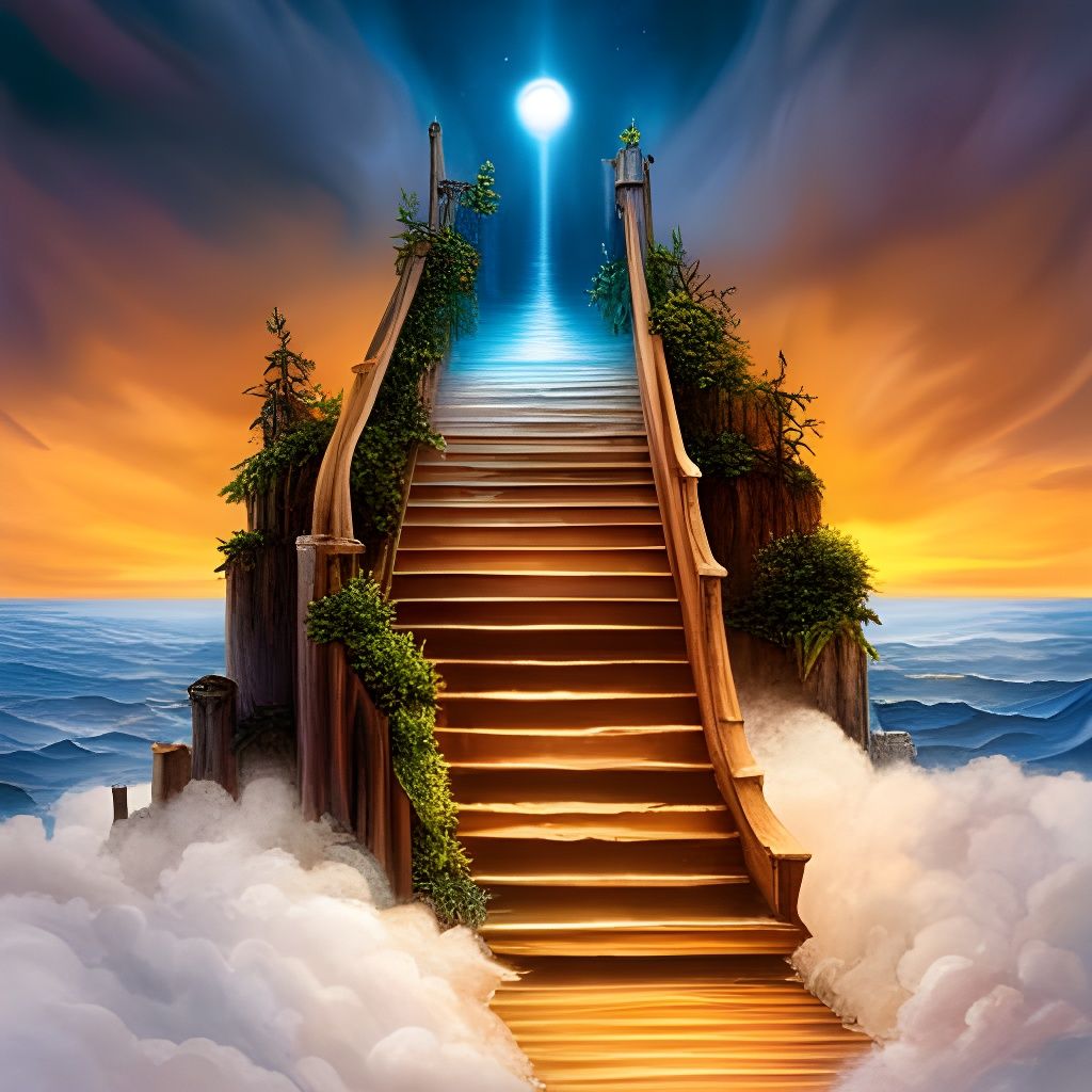 Moon Stairs - AI Generated Artwork - NightCafe Creator