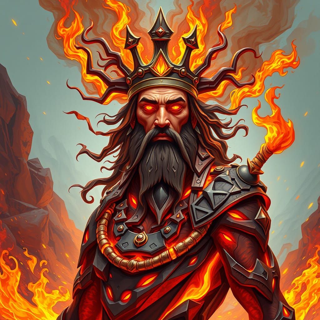 Majestic Atar, Iranian Fire God, in Hyper-Realisti... - AI Art