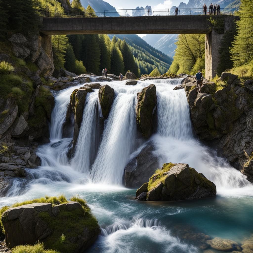 une réviere dans une montagne : r/nightcafe