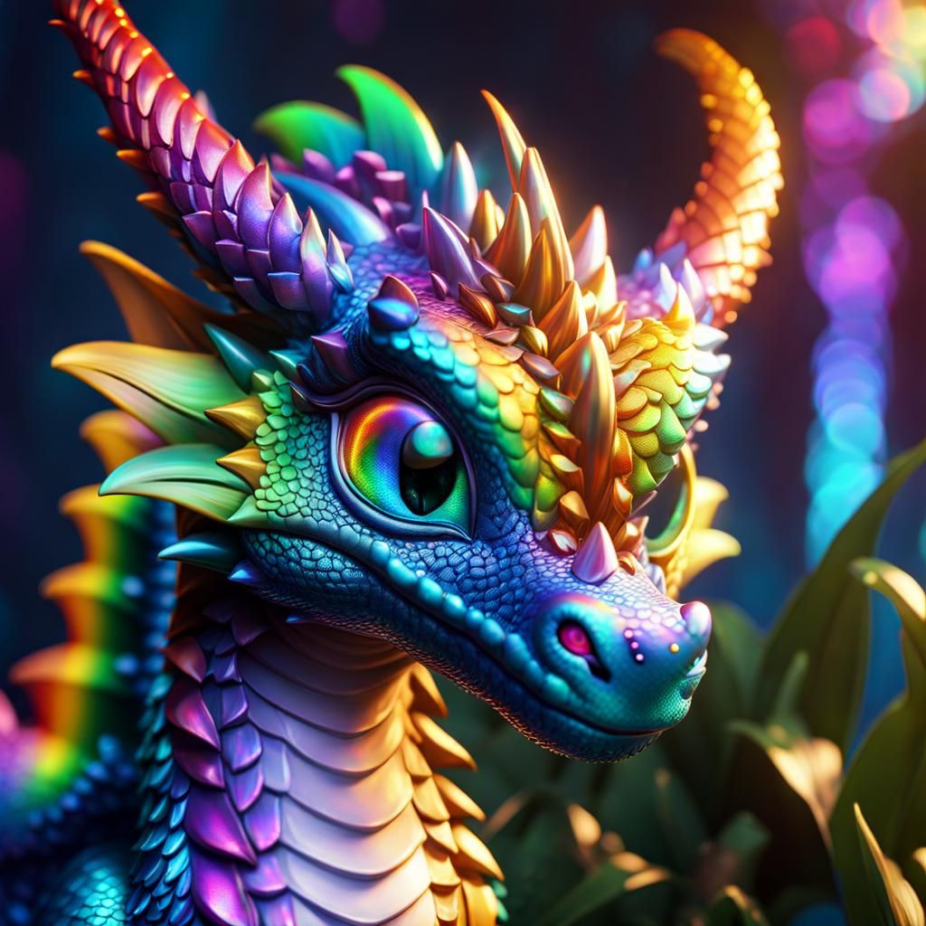 Iridescent dragon - AI Generated Artwork - NightCafe Creator