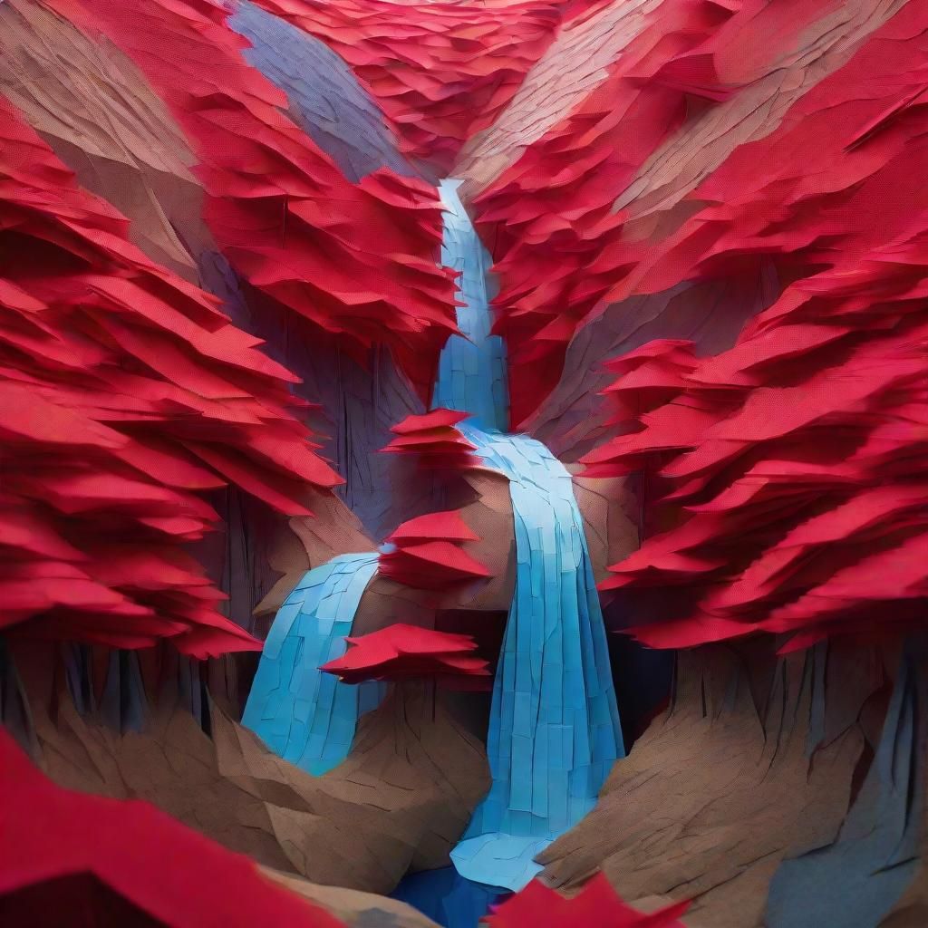 art by Akira Yoshizawa and Tomoko Fuse, serene origami mountain range ...