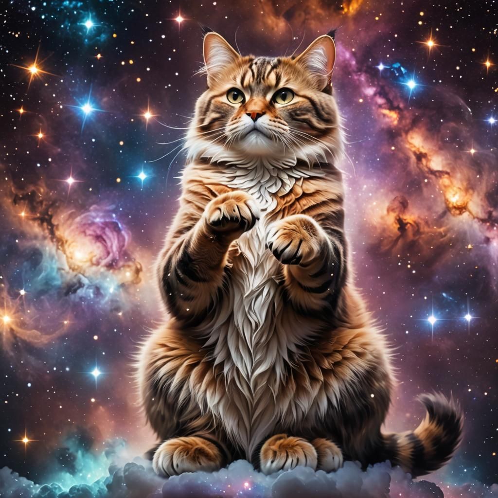 A heavenly celestial cat - AI Generated Artwork - NightCafe Creator