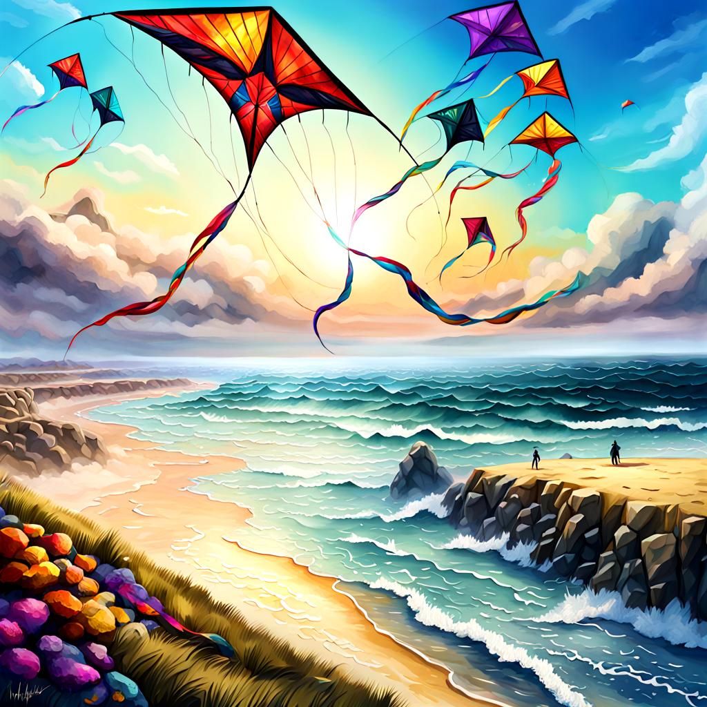 Kite Day - AI Generated Artwork - NightCafe Creator