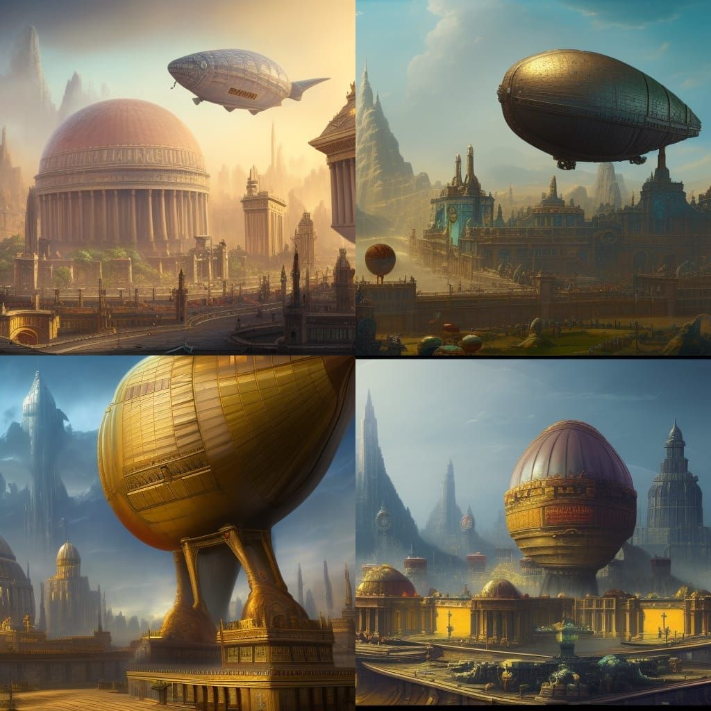 Tartarian empire architecture, blimps, statues, world fair - AI ...