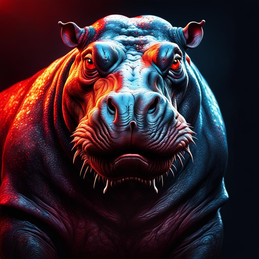 Hippo Vampire - AI Generated Artwork - NightCafe Creator