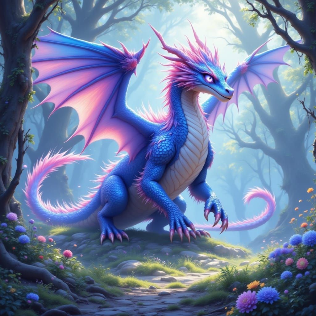 Pretty Dragon:) - Majestic Anime Dragon in Vibrant Jelly Col...