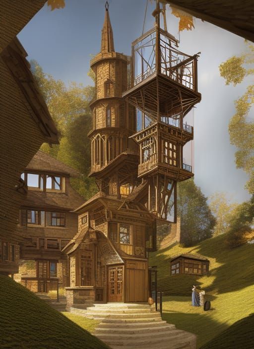 Middle Ages; Castle Clockwork of Manual Laborers, Medival Technology ...