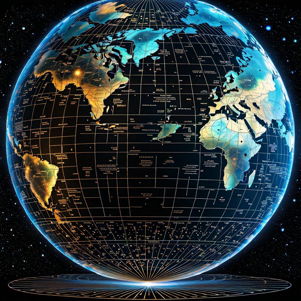 Holographic Earth Map Projection - AI Generated Artwork - NightCafe Creator