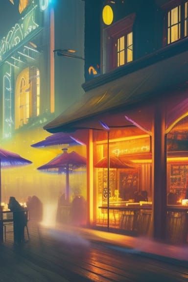 Cozy café - AI Generated Artwork - NightCafe Creator