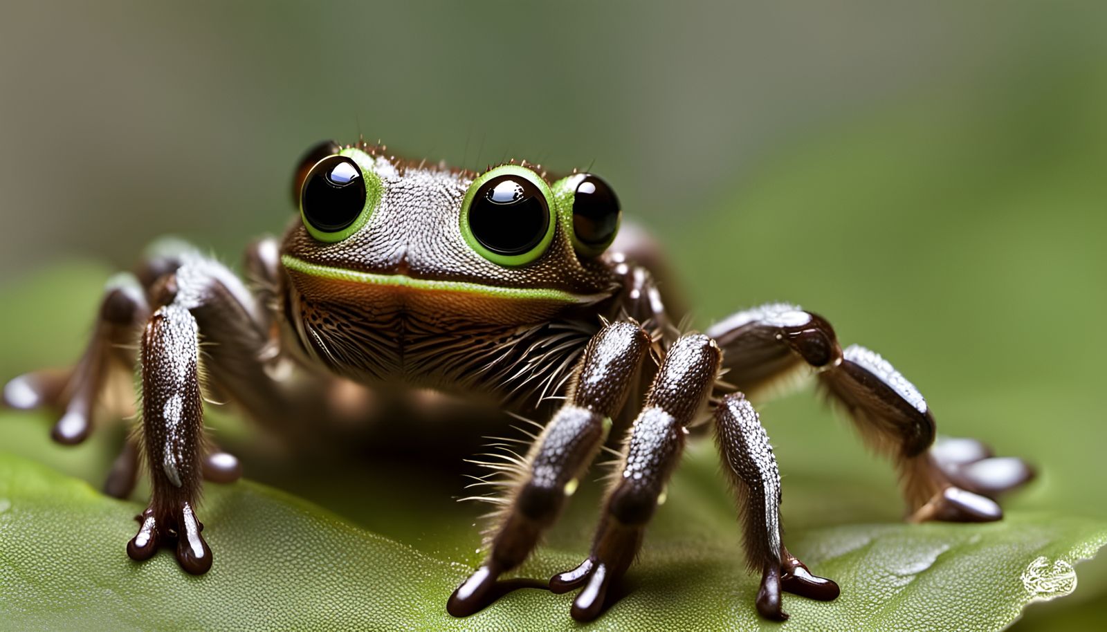 Jumping-spider-frog hybrid, 8 limbs, 8 large eyes, HDR 1024 megapixels ...