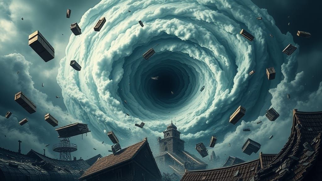 Surreal Cyclone Vortex in 3D Hyper-Realism - AI Art