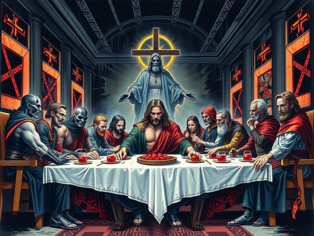 Twisted Last Supper X - Gothic Last Supper in Comic Book Sty...