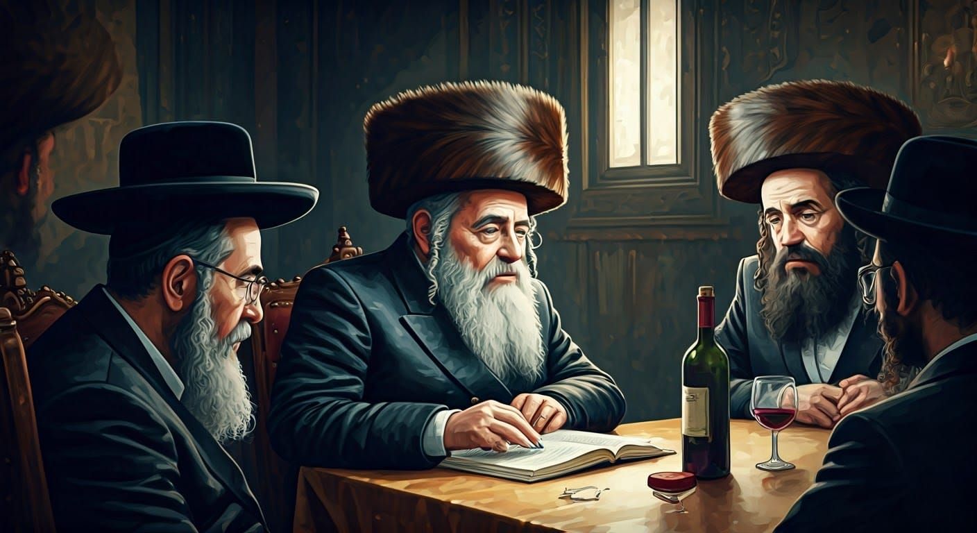 Hasidic Rabbi in Watercolor Cartoon Style - AI Art