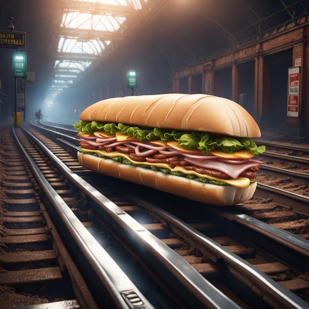Subway Sandwich on the Subway - AI Generated Artwork - NightCafe Creator