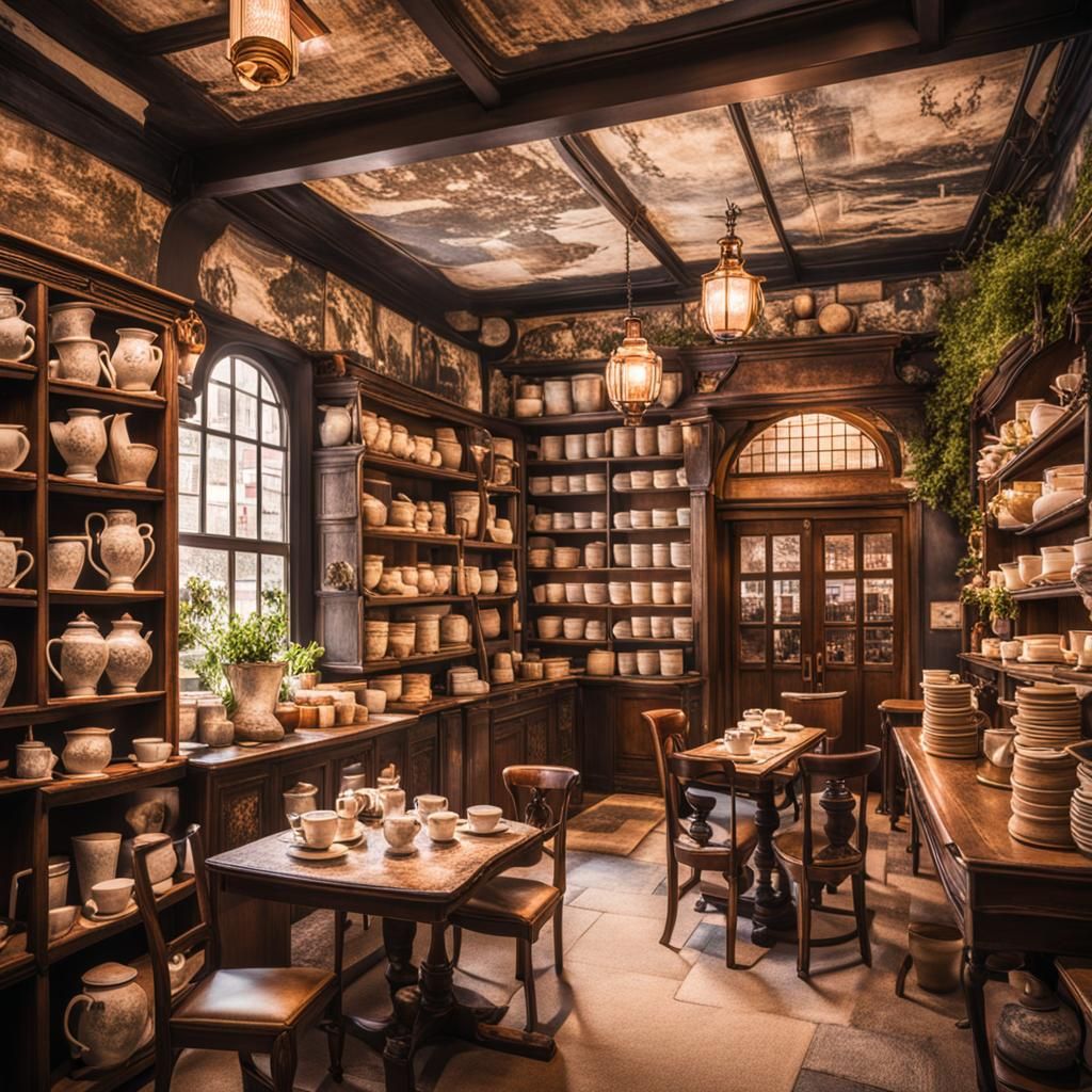 charming tea shop - AI Generated Artwork - NightCafe Creator