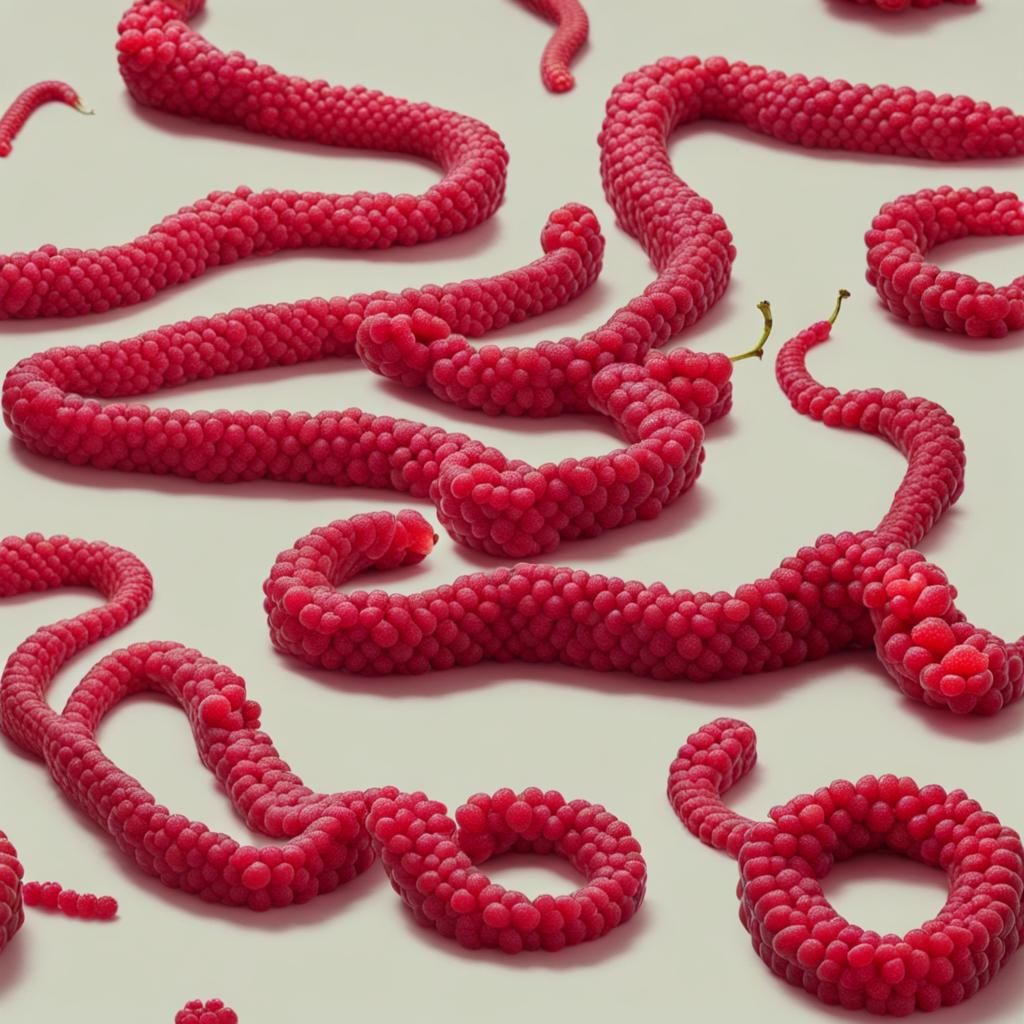 snake made out of raspberries - AI Generated Artwork - NightCafe Creator