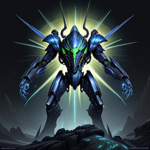 Cybernetic Zerg Protoss Hybrid in a Dark Space Env... - AI Art