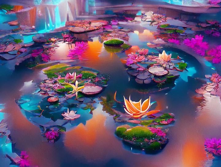 Lily Pond - AI Generated Artwork - NightCafe Creator