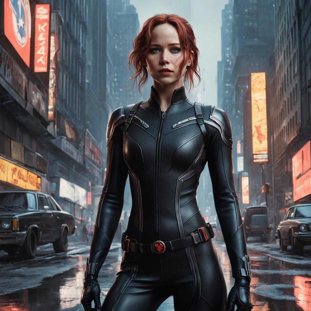 Jennifer Lawrence as Black Widow - Jennifer Lawrence as Blac...