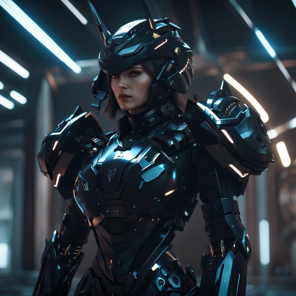 Woman Robocop - AI Generated Artwork - NightCafe Creator